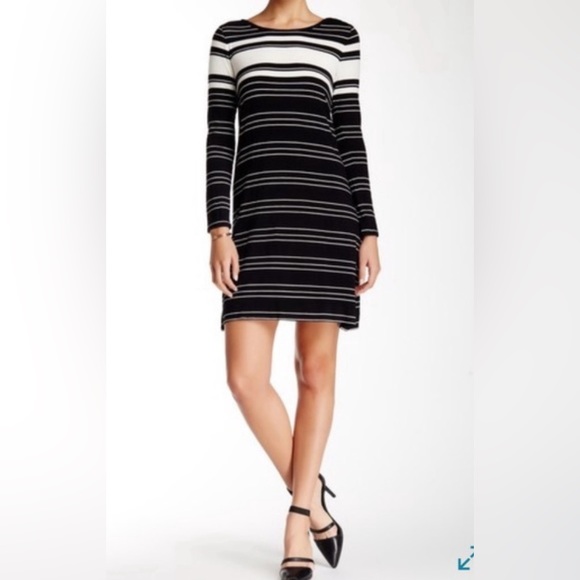 Max Studio | Dresses | Nwt Max Studio Black And White Striped Long ...